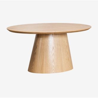 Sklum Table de salle &agrave; manger ovale extensible 160-200x100 cm en MDF et placage Gala SKLUM