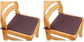 Dada Lot de 2 coussins de chaise avec attaches antid&eacute;rapantes &agrave; nouer pour jardin, terrasse, cuisine, salle &agrave; manger - 40 x 40 cm (caf&eacute;)