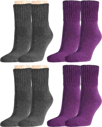Vitasox Wintersocken f&uuml;r Damen | Winter Baumwolle, extra Soft, f&uuml;r kalte Tage und warme F&uuml;&szlig;e, kuschelig sanft und angenehm auf der Haut 12778 (74122) | 4 Paar