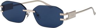 Versace 0VE2274 Silver Metal Oval Sunglasses - Silver