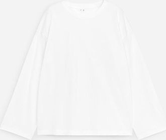 Arket Oversized-T-Shirt Mit Langen &Auml;rmeln -Wei&szlig;