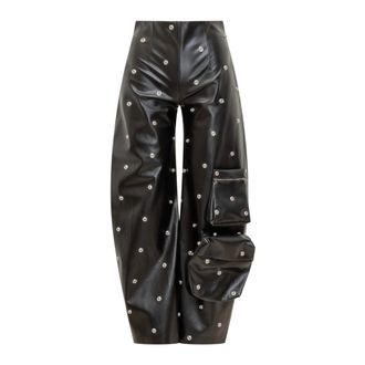 A.W.A.K.E. A.w.a.k.e. Mode, Femme, Pantalons, Noir, Taille: 38 FR Wide Pantalons