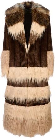 Roberto Cavalli Long Faux Fur Coat - Femme - Manteaux - Brun - Taille: 40 FR