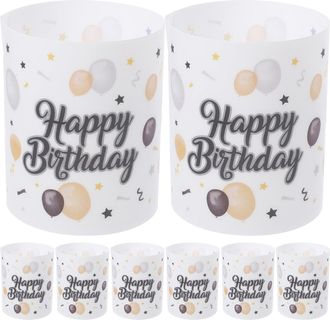 BESPORTBLE 8 St&uuml;ck Geburtstags Kerzenzylinder aus Kunststoff Dekorative Teelichtabdeckung In Ballon Design Langlebige Tischkerzenschirme f&uuml;r Partydekoration