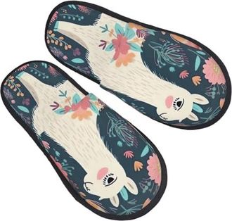 Generic Pantoufles De Voyage Fleur De Lama Mignonne Peluche Pantoufles DH&ocirc;tel L&eacute;gers Maison Slippers Pour H&ocirc;tel Femmes Invit&eacute; L