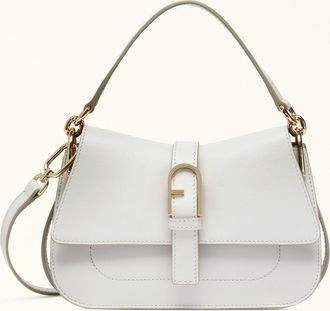 Furla Flow Henkeltasche Marshmallow Weiß Claris Lux-kalbsleder Mit Intarsie Damen