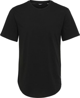 Only & Sons Herren O&S Rundhals T-Shirt | Langes Kurzarm Shirt ONSMATT | Einfarbig Stretch Basic Baumwolle, Farben:Schwarz, Gr&ouml;&szlig;e:XXL