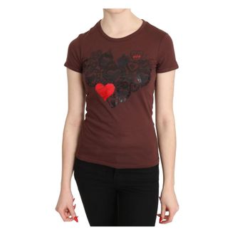 Exte Rundhals-Top mit kurzen &Auml;rmeln - - Tops - Damen - Braun - S