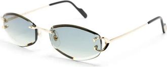 Cartier CT0467S Rimless Gradient Lens Sunglasses - Blue