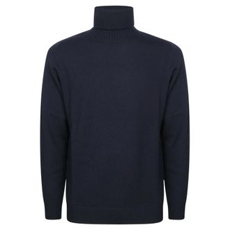 Drumohr Dolcevita ML Rasato Tubico Merino Finezza 7 - Homme - Pulls - Bleu - Taille: M