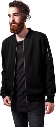 Urban Classics Herren Sweat Bomber Jacket Bomberjacke,, per pack Schwarz (Black 00007), XXXX-Large (Herstellergröße: 4XL)
