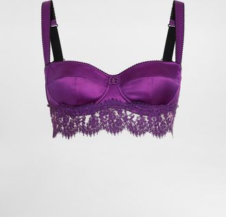 Dolce & Gabbana Bh Aus Spitze Und Satin - Frau Unterwäsche Mehrfarbig 1b