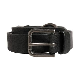 Dolce & Gabbana Homme, Accessoires, Noir, Taille: ONE Size Ceinture &agrave; boucle en m&eacute;tal en cuir de veau