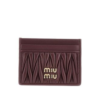 Miu Miu Matelass&eacute; nappa leather cardholder Woman One Size