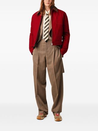 Ami Corduroy Collar Jacket - Red