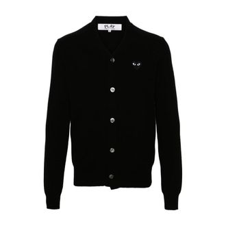 Comme Des Gar&ccedil;ons Heart Patch Woll-Cardigan - - Knitwear - Herren - Schwarzk - L