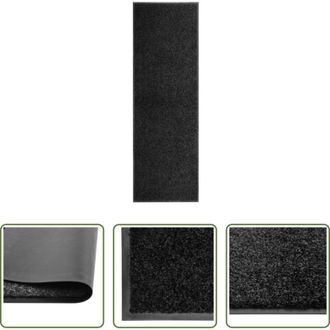 vidaXL Tapis anti-poussi&egrave;re - Paillasson lavable Noir 60x180 cm