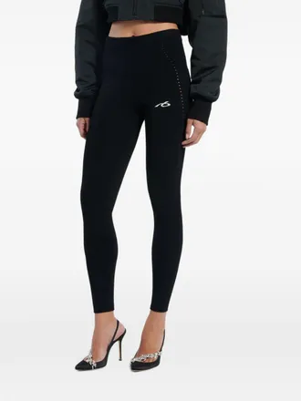 Balenciaga Ribbed Knit Leggings - Black