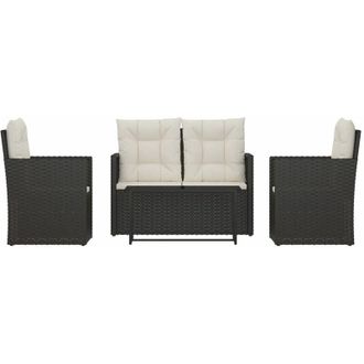 vidaXL Furniture Limited - Mobilier dext&eacute;rieur 4 pcs avec coussins