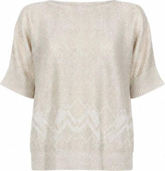 D.exterior Femme, Pulls, Blanc, Taille: 40 FR Maille ras du cou