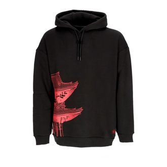 Dolly Noire Tokyo Over Hoodie Schwarz/Magenta - - Sweatshirts & Hoodies - Herren - Schwarzk - S