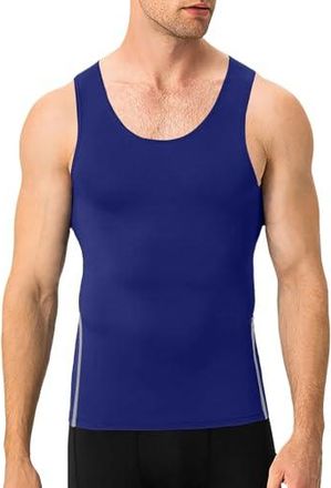 Generic DENGJIAMY D&eacute;bardeurs de bodybuilding pour homme - T-shirt d&eacute;t&eacute; &agrave; col en U pour homme - Haut tendance d&eacute;contract&eacute; sans manches, bleu, 3XL