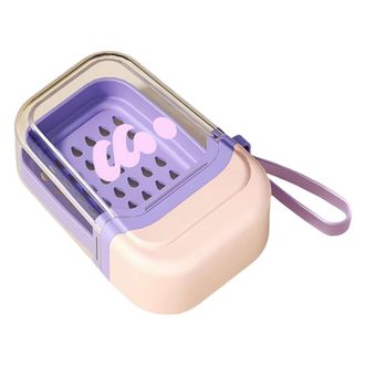 Generico Reise-Seifenhalter, Reise-Seifenhalter, kompakt, doppellagig, mit Kordelabtropfschale, tragbar, für Wandern, Fitnessstudio, Urlaub