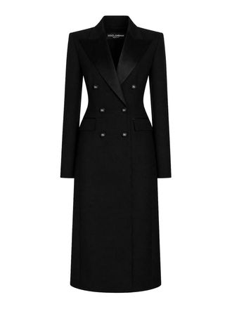 Dolce & Gabbana Knielanger Mantel - Schwarz