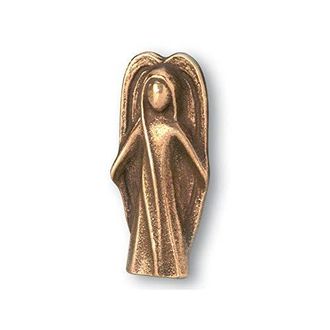 MaMeMi Ange Protecteur Bronze 4,5 cm - Handschmeichler Figurine Ange Gardien en Bronze Massif - Porte-Bonheur Spirituel avec Coffret Cadeau élégant