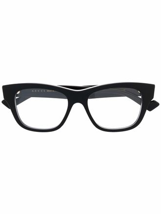 Gucci Brille mit eckigem Gestell - Schwarz