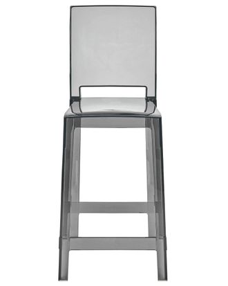 Beliani Set aus 2 modernen Barhockern Transparenter Kunststoff Schwarz Wellington