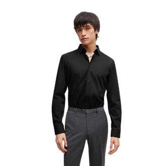 HUGO BOSS Hugo - Hemd f&uuml;r Herren, Lang&auml;rmlig (Schwarz)