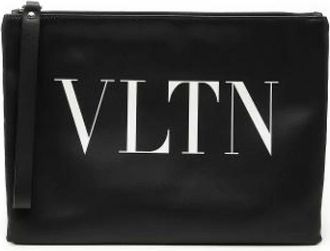 Valentino Pre-owned Printed Leather Clutch - Femme - Pre-owned - Noir - Taille: ONE Size