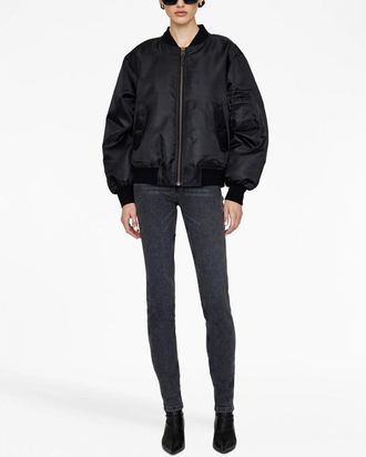 Anine Bing Tailored Polyester Bomber Jacket - Black