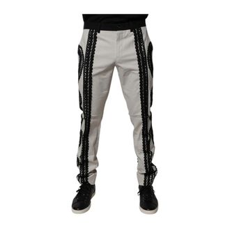 Dolce & Gabbana Formelle Hose mit wei&szlig;er Spitzeborte - - Jeans - Herren - Wei&szlig; - L