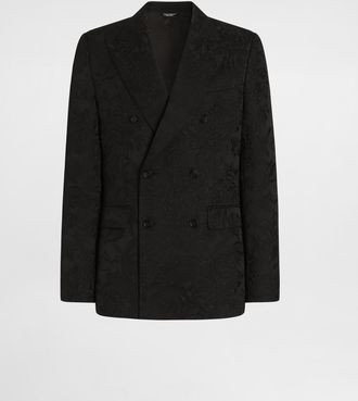Dolce & Gabbana Sicilia Light Double-breasted Brocade Jacket - Mann Anz&uuml;ge Und Blazer Schwarz 46