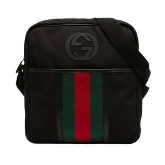 Gucci Sac bandouli&egrave;re en nylon Pre-owned - Femme - Pre-owned - Noir - Taille: ONE Size