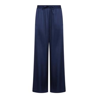 Stella McCartney Femme, Pantalons, Bleu, Taille: 34 FR Pantalon large en satin