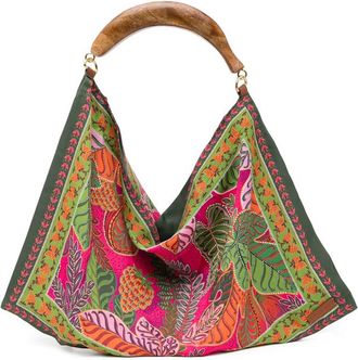 Farm Rio Wooden Handle Print Tote Bag