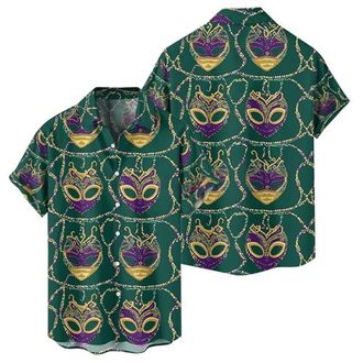 Generic Costume de carnaval pour homme - Chemise &agrave; manches courtes - Chemise d&eacute;contract&eacute;e respirante et l&eacute;g&egrave;re - V&ecirc;tement de f&ecirc;te tendance - Chemise de plage 