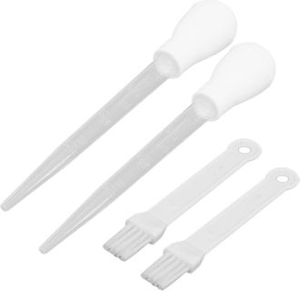 Yardwe K&uuml;chenhelfer Wei&szlig; Mit &Ouml;ltropfern Und Pinseln Gew&uuml;rzpumpe Und Tropf&ouml;l-gew&uuml;rztube F&uuml;r Genaue Dosierung Von Gew&uuml;rzen Und &Ouml;l Langlebiges Material F&uuml;r K&uuml;ch
