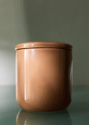 Mango Bo&icirc;te en gr&egrave;s avec couvercle orange br&ucirc;l&eacute; - Home - Taille unique - MANGO HOME