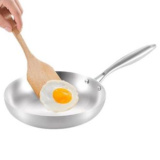 Generic Po&ecirc;le en acier inoxydable, po&ecirc;le profonde, po&ecirc;le &agrave; frire r&eacute;sistante au four | Acier inoxydable Triply Steak, r&ocirc;tir des oeufs &agrave; steak, oeufs de po&ecirc;le &eacute;