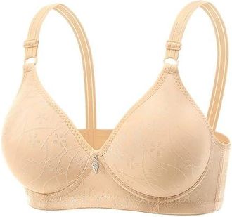 Generic Soutien-gorge pour femme sans armatures en dentelle avec pendentif r&eacute;glable Push Up Lifting affaissement de la poitrine 2026, jaune clair, 70