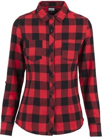 Urban Classics Femme Ladies Turnup Checked Flanell Shirt Chemise, Multicolore (Blk/Red 44), L EU