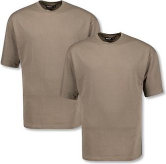 Adamo Lot de 2 t-shirts bleu marine grande taille 18XL, kaki, 6XL grande taille