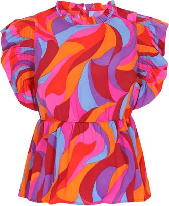 Faina Bluse Frauen mehrfarbig orange