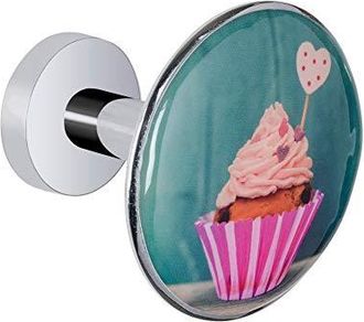 WENKO 50426100 Wandhaken Design Cupcake, Zinkdruckguss, 6 x 5 x 6 cm