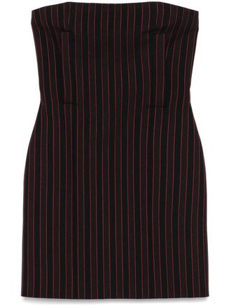 Alexander McQueen robe courte &agrave; fines rayures - Noir