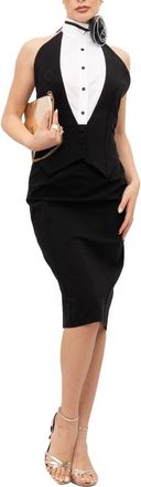 BABYLON Femme, Robes, Noir, Taille: 42 FR Smocked Midi Dress